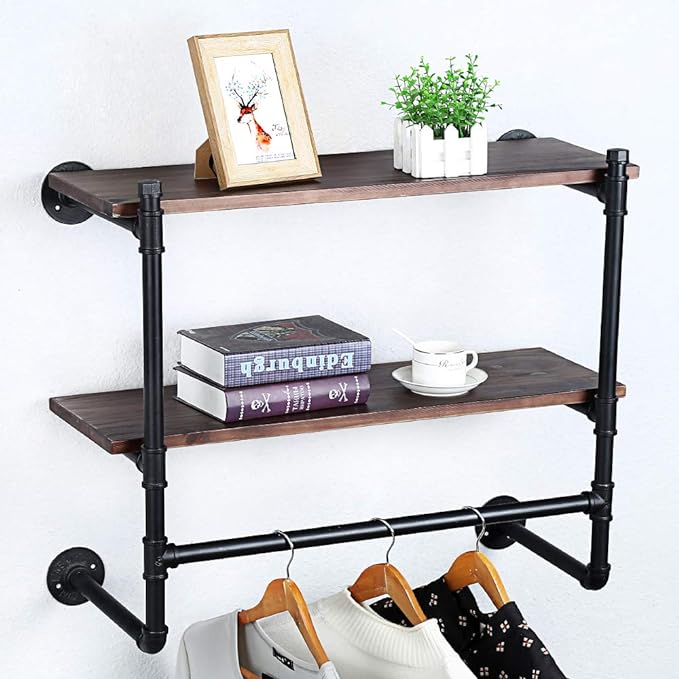 Two Tier Designer Shelf – Pipe Decor