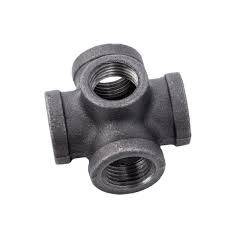 Black side outlet cross 5-way – Pipe Decor